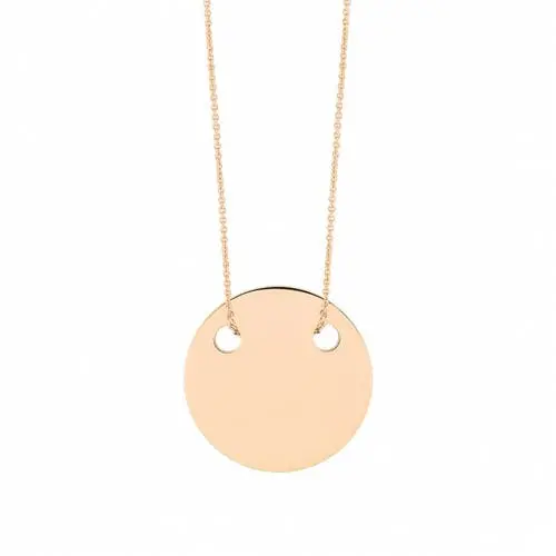 Ginette Ny Mini Disc Rose Gold Necklace - Plain Gold