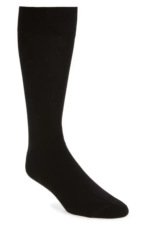 Nordstrom Combed Cotton Blend Dress Socks - Black
