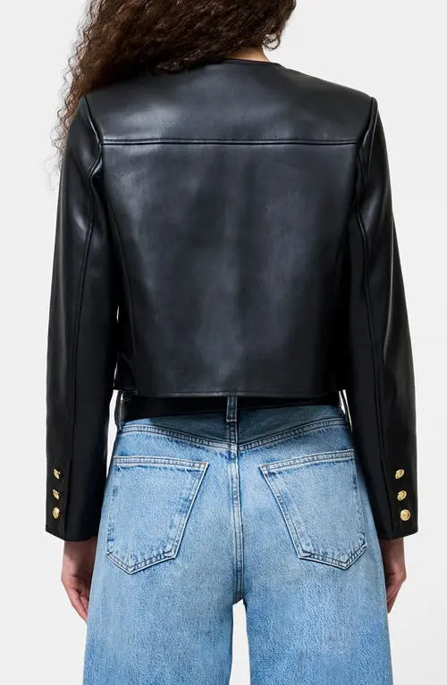 French Connection Dessa Cropped Faux Leather Jacket