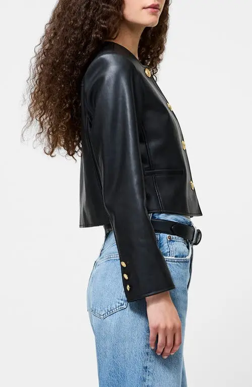 French Connection Dessa Cropped Faux Leather Jacket