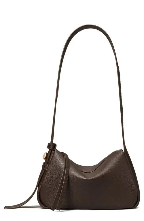 Tory Burch Small Romy Leather Shoulder Bag - Deep Brown