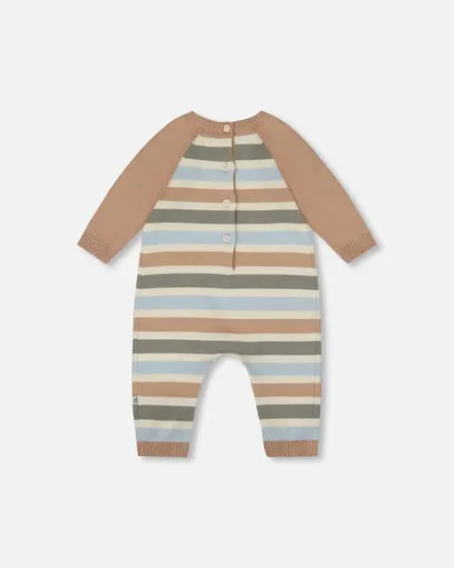 DEUX PAR DEUX Knitted Striped Romper
