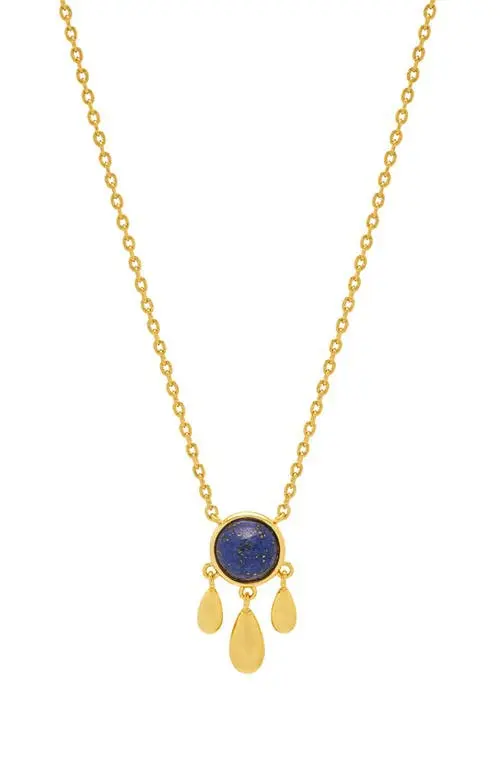 Estée Lauder Semiprecious Stone & Droplet Pendant Necklace - Blue And Gold