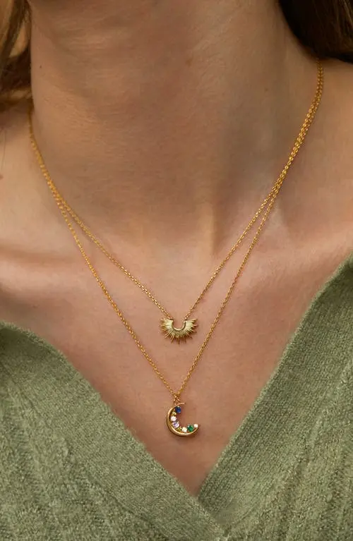 Estée Lauder Cubic Zirconia Moon Pendant Necklace