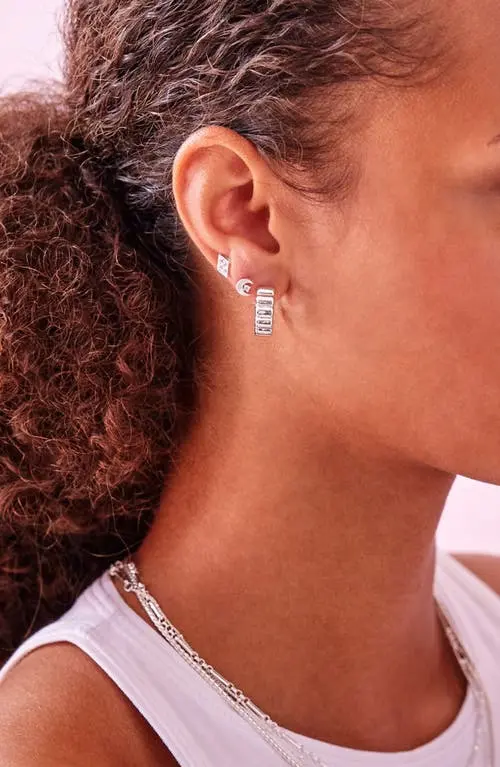 Estée Lauder Textured Hoop Earrings - Silver