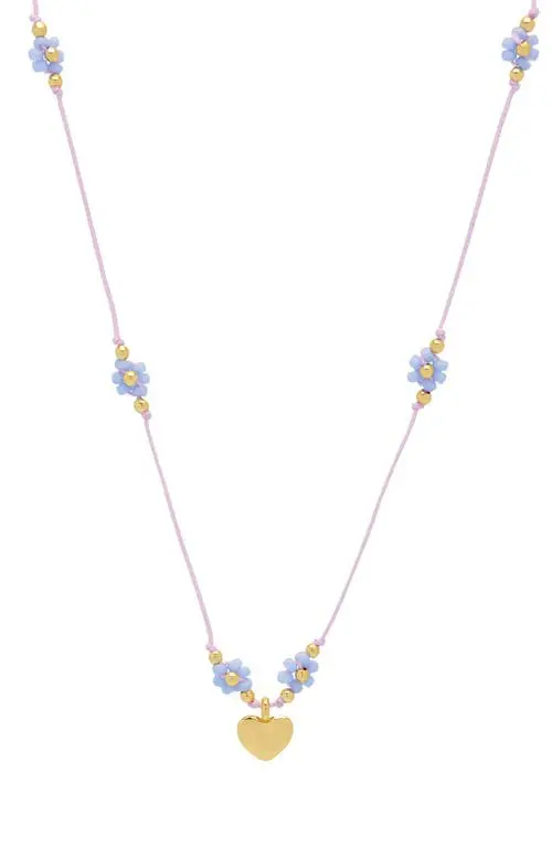 Estée Lauder Miyuki Heart & Flower Beaded Necklace - Gold