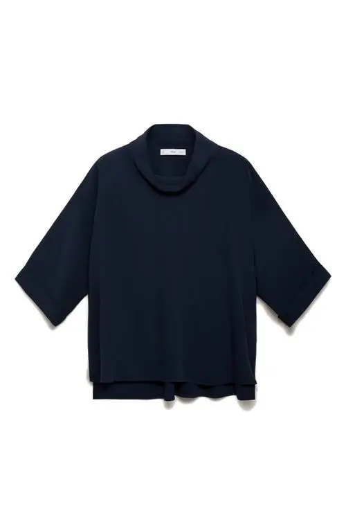 Mango Oversized Flowing Top - Navy