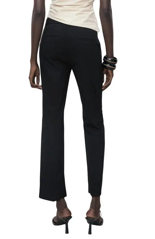 Mango Ankle Straight Leg Pants - Black