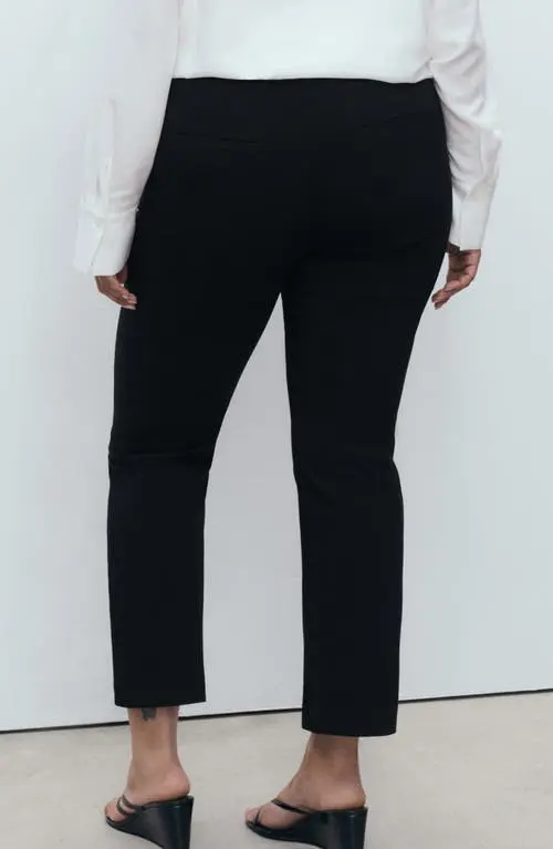 Mango Ankle Straight Leg Pants - Black