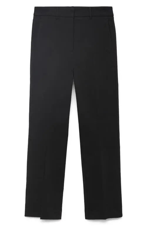Mango Ankle Straight Leg Pants - Black