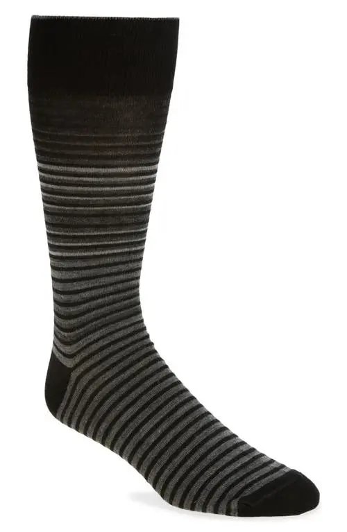 Nordstrom Gradient Stripe Wool Blend Dress Socks - Grey
