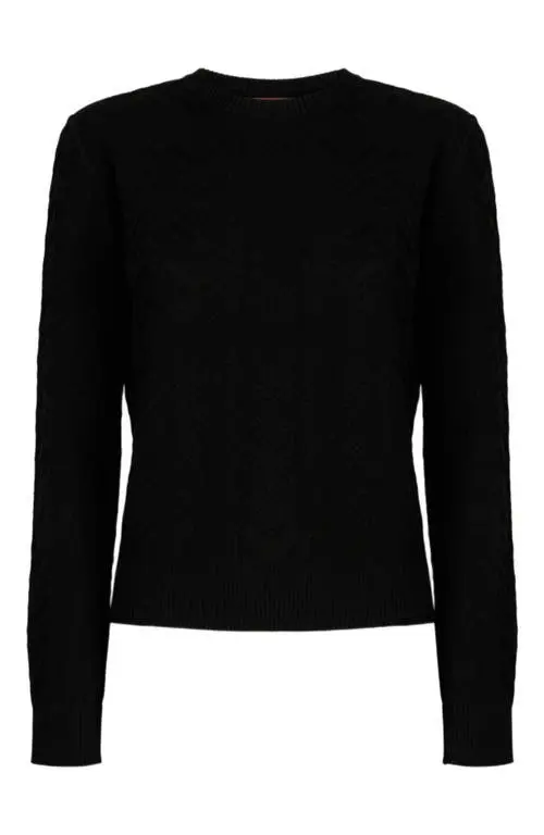 Missoni Crew Neck Chevron Pattern Sweater - Black