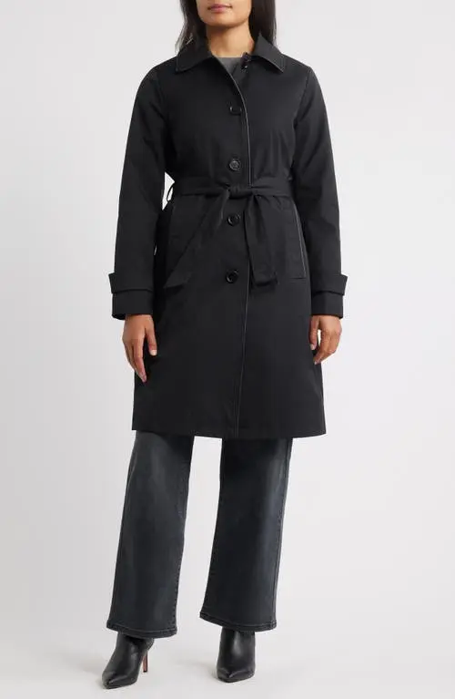 Michael Kors Water Resistant Belted Trench Coat - Black