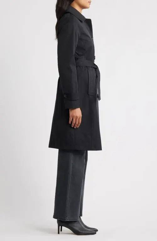 Michael Kors Water Resistant Belted Trench Coat - Black