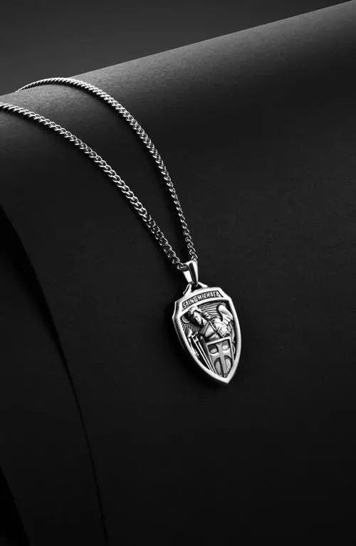 VINCERO St. Michael Shield Pendant Necklace