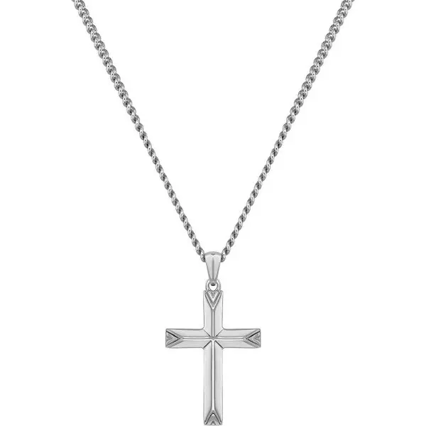 VINCERO Stainless Steel Cross Pendant Necklace - Silver