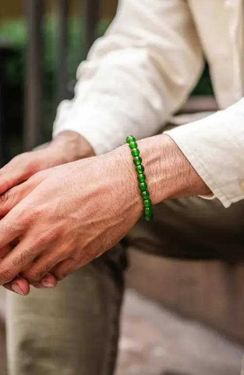 VINCERO Beaded Bracelet - Green Onyx
