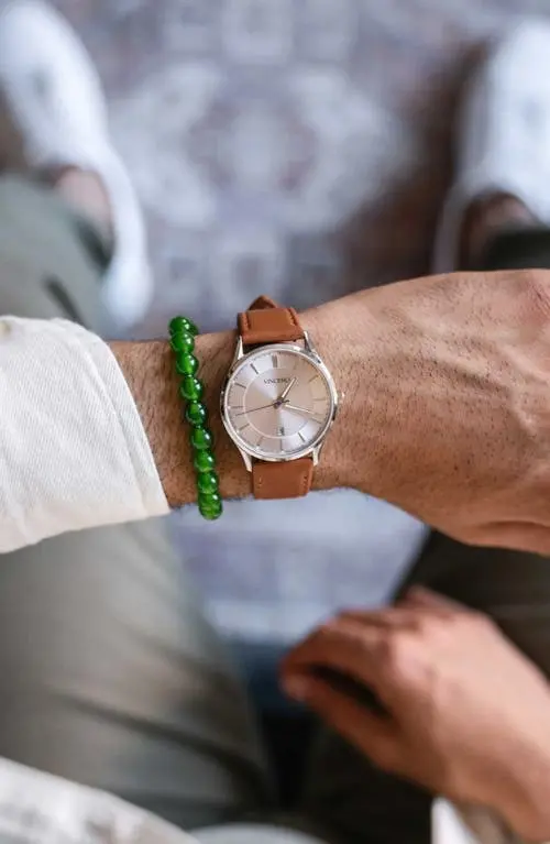 VINCERO Beaded Bracelet - Green Onyx
