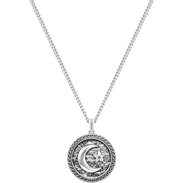 VINCERO Crescent Moon Pendant Necklace - Silver