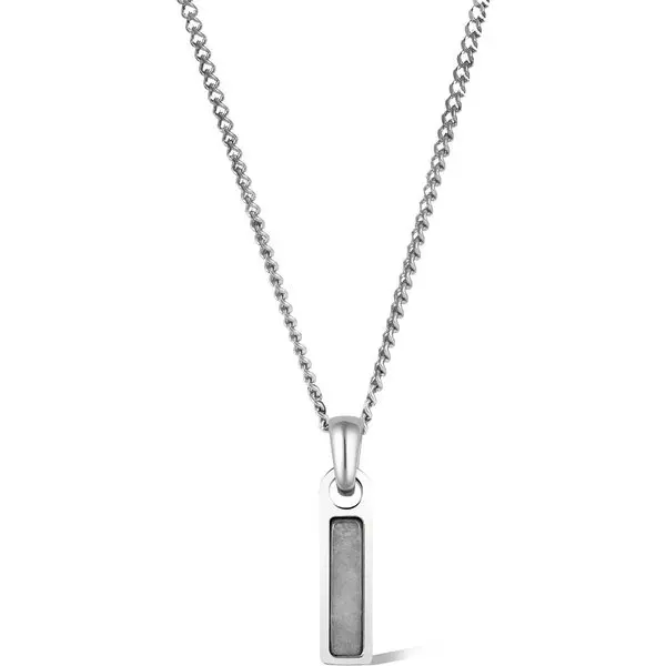 VINCERO Birthstone Tag Pendant Necklace - Silver/april/white Quartz