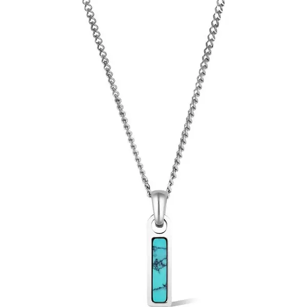 VINCERO Birthstone Tag Pendant Necklace - Silver/december/turquoise