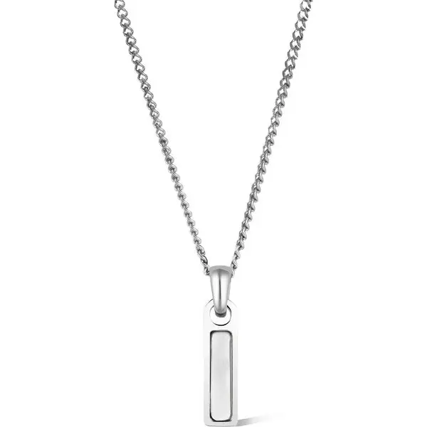 VINCERO Birthstone Tag Pendant Necklace - Silver/june/moonstone