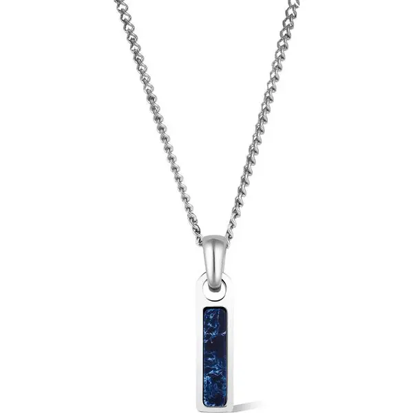 VINCERO Birthstone Tag Pendant Necklace - Silver/september/sodalite
