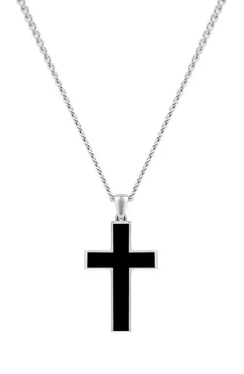 VINCERO Stone Cross Pendant Necklace - Sterling Silver