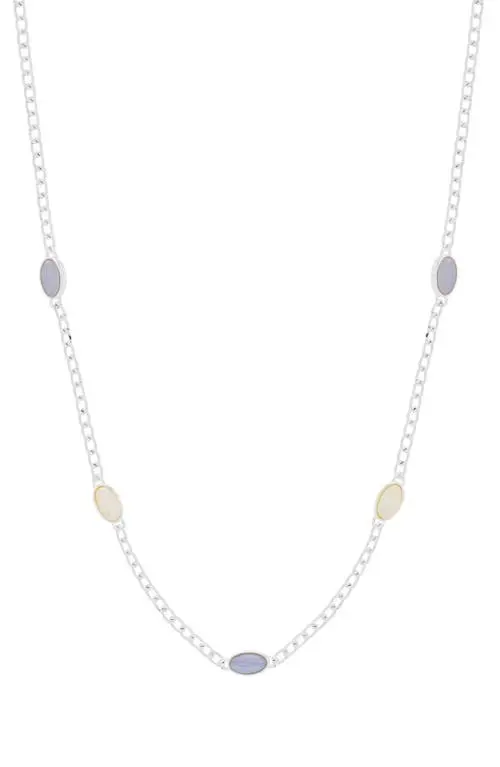 Estée Lauder Moonstone And Blue Lace Agate Chain Necklace - Silver