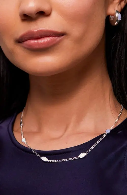 Estée Lauder Moonstone And Blue Lace Agate Chain Necklace