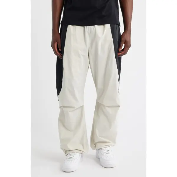 Nike Tech Dri-fit Woven Oversize Stretch Nylon Pants - Light Bone/black