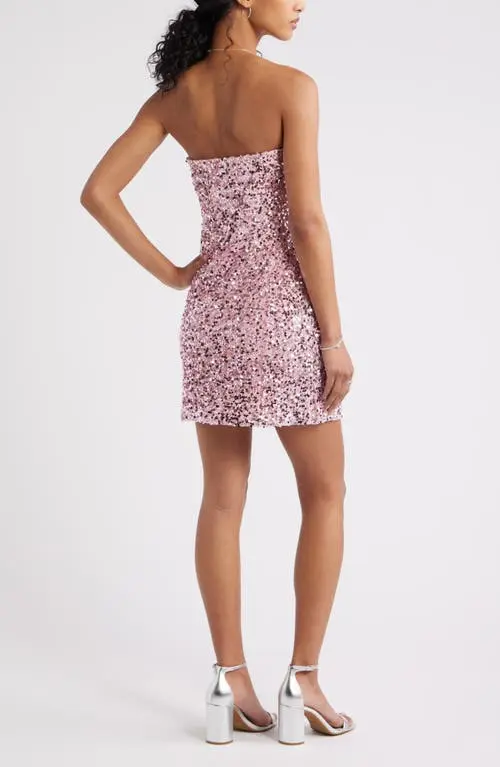 Bp. Strapless Sequin Mini Dress - Pink