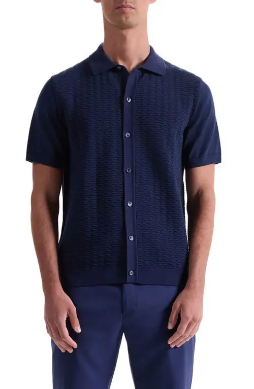 Bugatchi Short Sleeve Cardigan - Navy