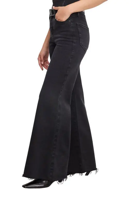 Good American Raw Hem Wide Leg Palazzo Jeans