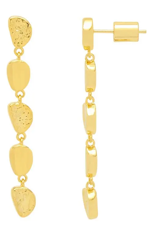 Estée Lauder Textured & Plain Pebble Drop Earrings - Gold