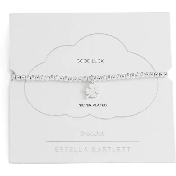 Estée Lauder Sienna Clover Beaded Stretch Bracelet - Silver