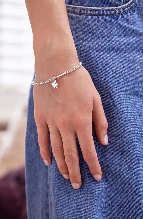 Estée Lauder Sienna Clover Beaded Stretch Bracelet - Silver