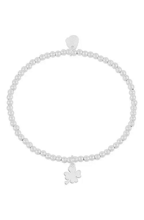 Estée Lauder Sienna Clover Beaded Stretch Bracelet - Silver