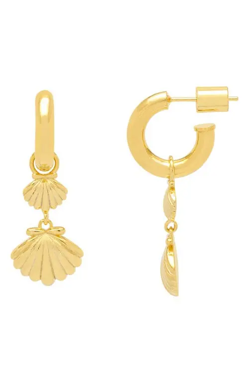 Estée Lauder Shell Drop Hoop Earrings - Gold