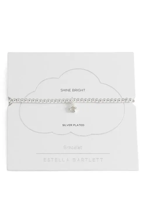 Estée Lauder Sienna Cubic Zirconia Star Beaded Stretch Bracelet - Silver