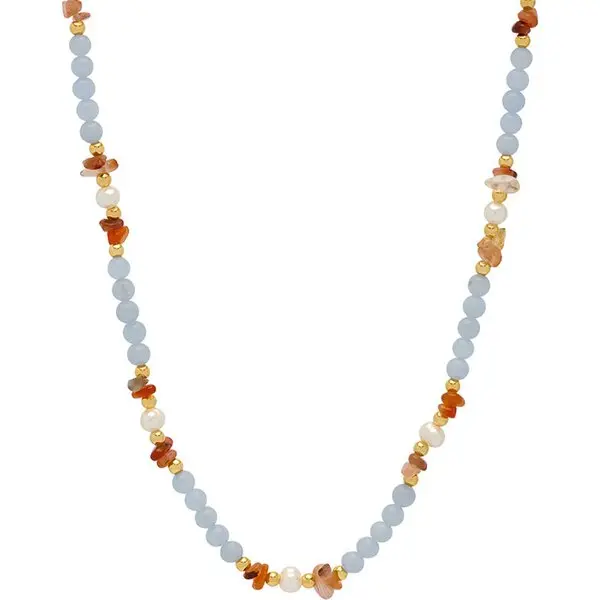 Estée Lauder Chip Bead Necklace - Blue And Orange