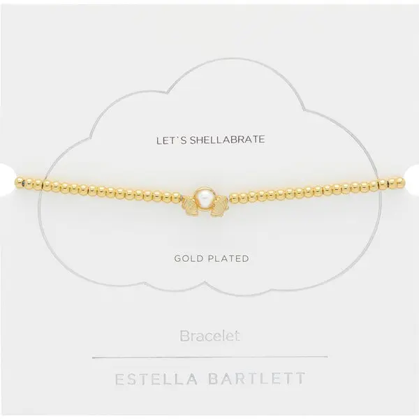 Estée Lauder Scallops & Faux Pearl Bracelet - Gold