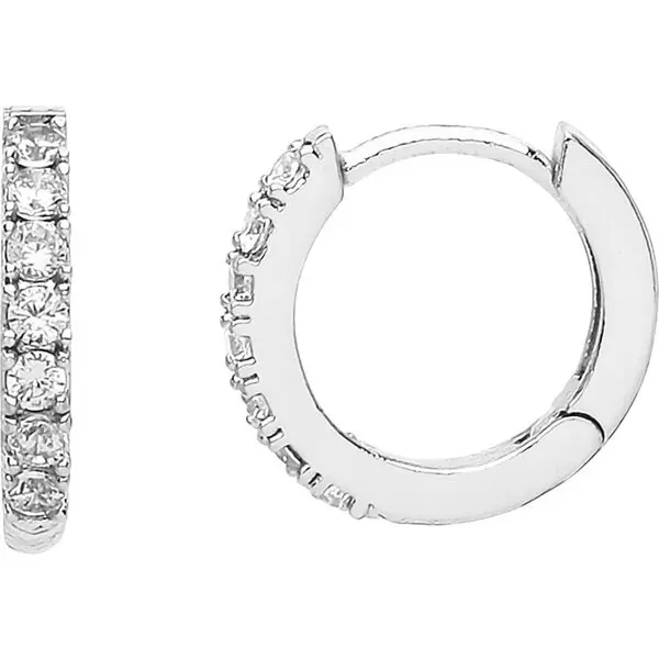 Estée Lauder Pave Crystal Hoop Earrings - Silver