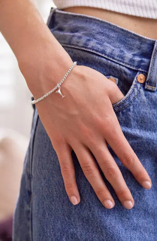 Estée Lauder Sienna Martini Glass Beaded Stretch Bracelet - Silver