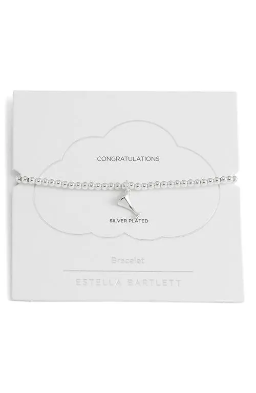 Estée Lauder Sienna Martini Glass Beaded Stretch Bracelet - Silver