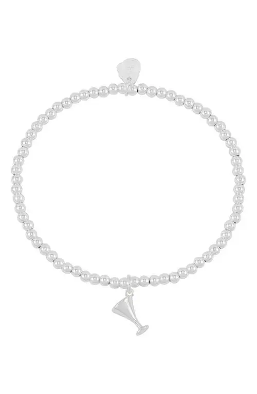 Estée Lauder Sienna Martini Glass Beaded Stretch Bracelet - Silver