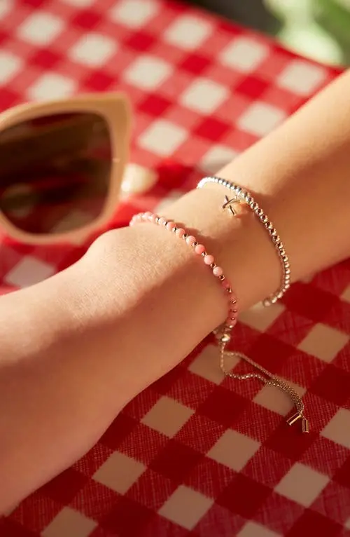 Estée Lauder Sienna Kiss Beaded Stretch Bracelet - Silver