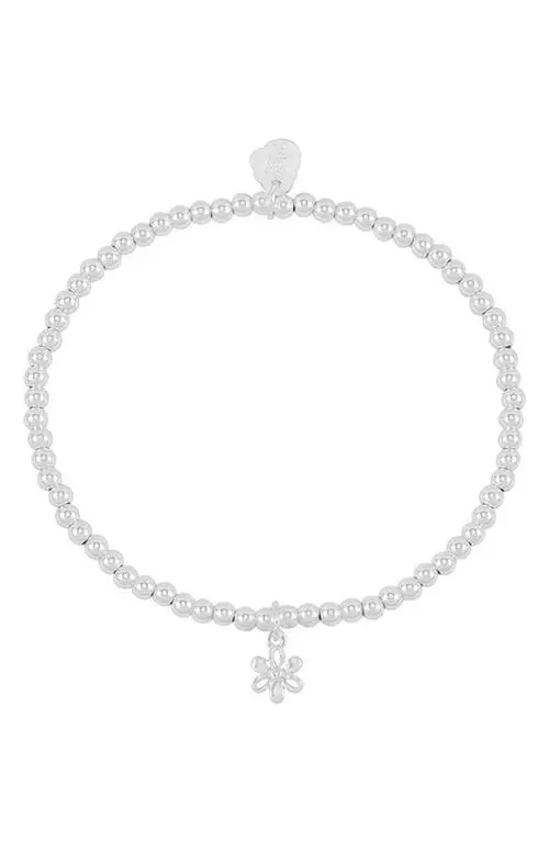 Estée Lauder Sienna Flower Beaded Stretch Bracelet - Silver