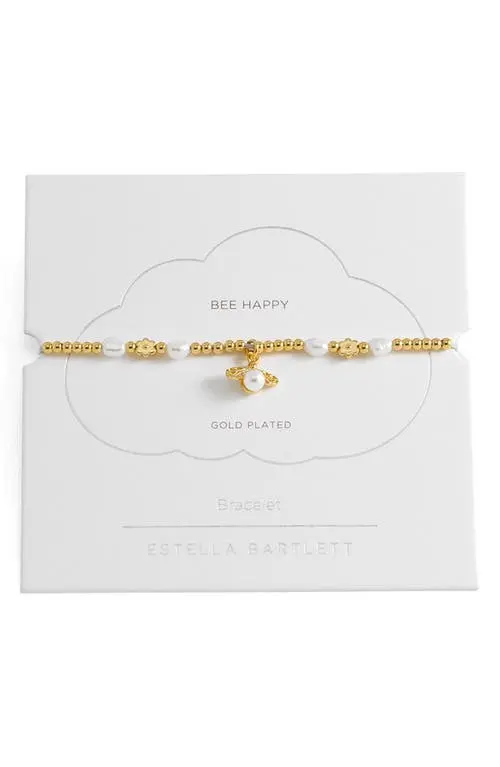 Estée Lauder Louise Bee Pendant Beaded Bracelet - Gold