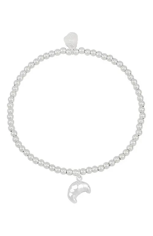 Estée Lauder Sienna Croissant Beaded Stretch Bracelet - Silver